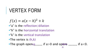 Quadratic Transformations Notes | PPTX | Physics | Science