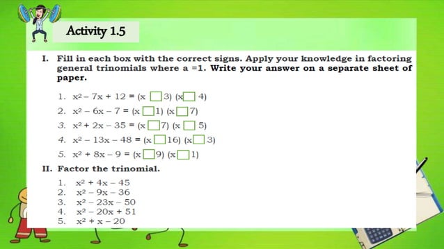 Quadratic Trinomial where a = 1 | PPTX | Computing | Technology & Computing