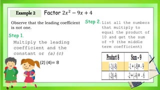 Quadratic Trinomial where a is not equal 1 | PPTX