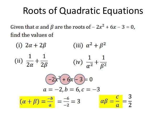 Quadratic Equations