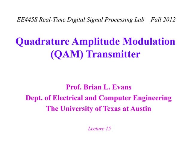 Quadrature amplitude modulation qam transmitter | PPT Quadrature amplitude modulation qam transmitter | PPT
