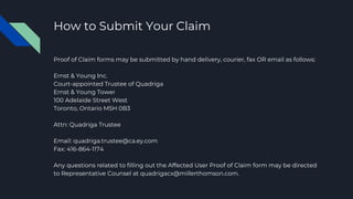 QuadrigaCX - Miller Thomson Claims Process For Affected Users | PPTX