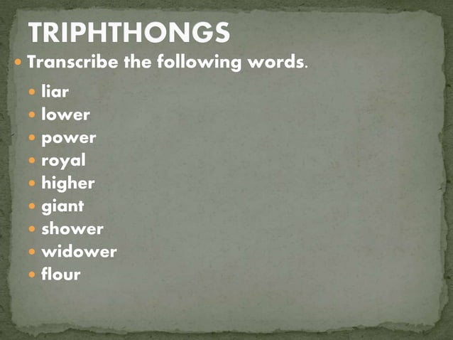 Vowels, diphthongs and triphthongs | PPTX
