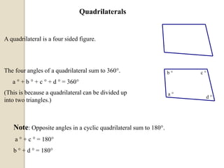 Quadrilateral and triangle for class VII & VIII | PPT