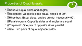 Lesson: Quadrilaterals and Parallelogram | PPT
