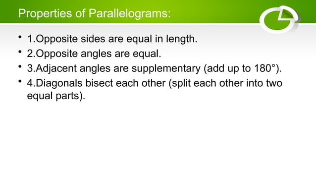 Lesson: Quadrilaterals and Parallelogram | PPT