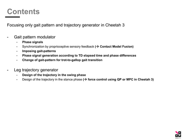 [Paper Review] MIT Cheetah 1: Gait-pattern, trajectory generator | PPT