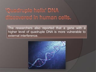 Quadruple helix dna and epigenetics in rheumatism genes | PPTX