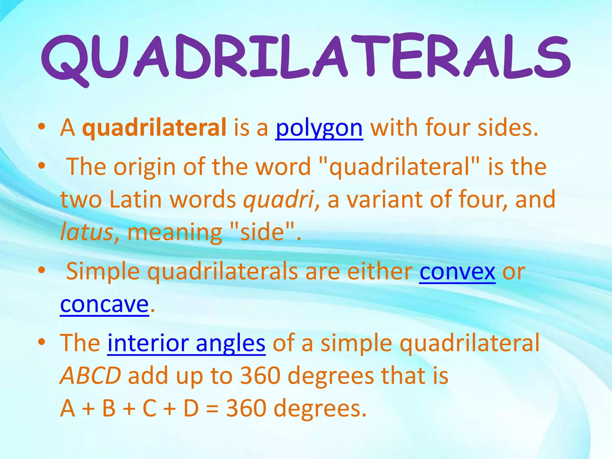 Quadrilaterals and its types | PPTX