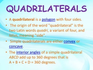 Quadrilaterals and its types | PPTX