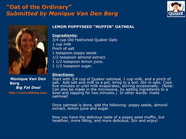 Quaker Living Proof Weekend Recipes | PPT | Cooking | Food & Drink