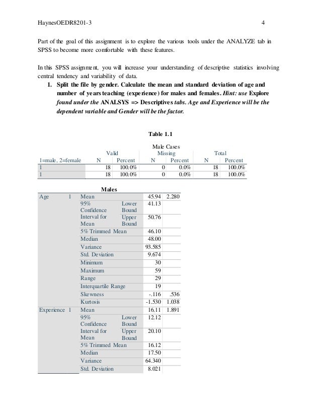 EDR8201 Week 3 Assignment: Analyze Central Tendency and Variability