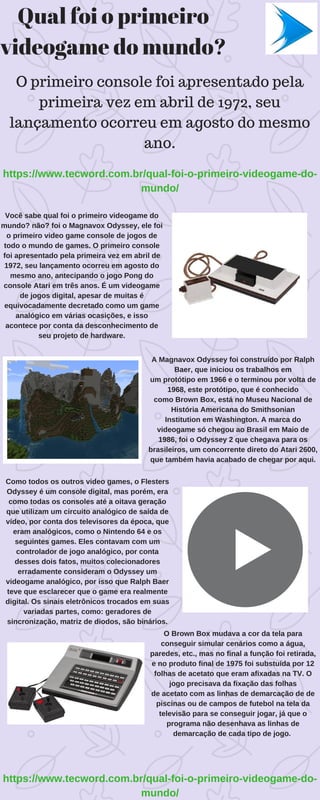 Qual foi o primeiro videogame do mundo? | PDF