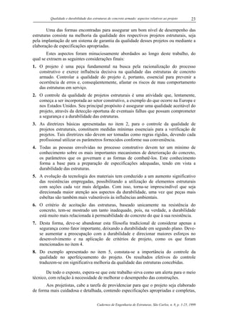 Qualidade e durabilidade das estruturas de concreto armado aspectos ...