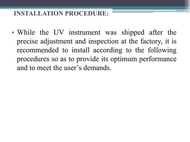 QUALIFICATION OF UV-VISIBLE SPECTROPHOTOMETER, FTIR, DSC, HPLC | PPTX