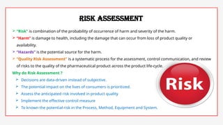 Pharmaceutical Validation and Risk Assessment Approach | PPTX