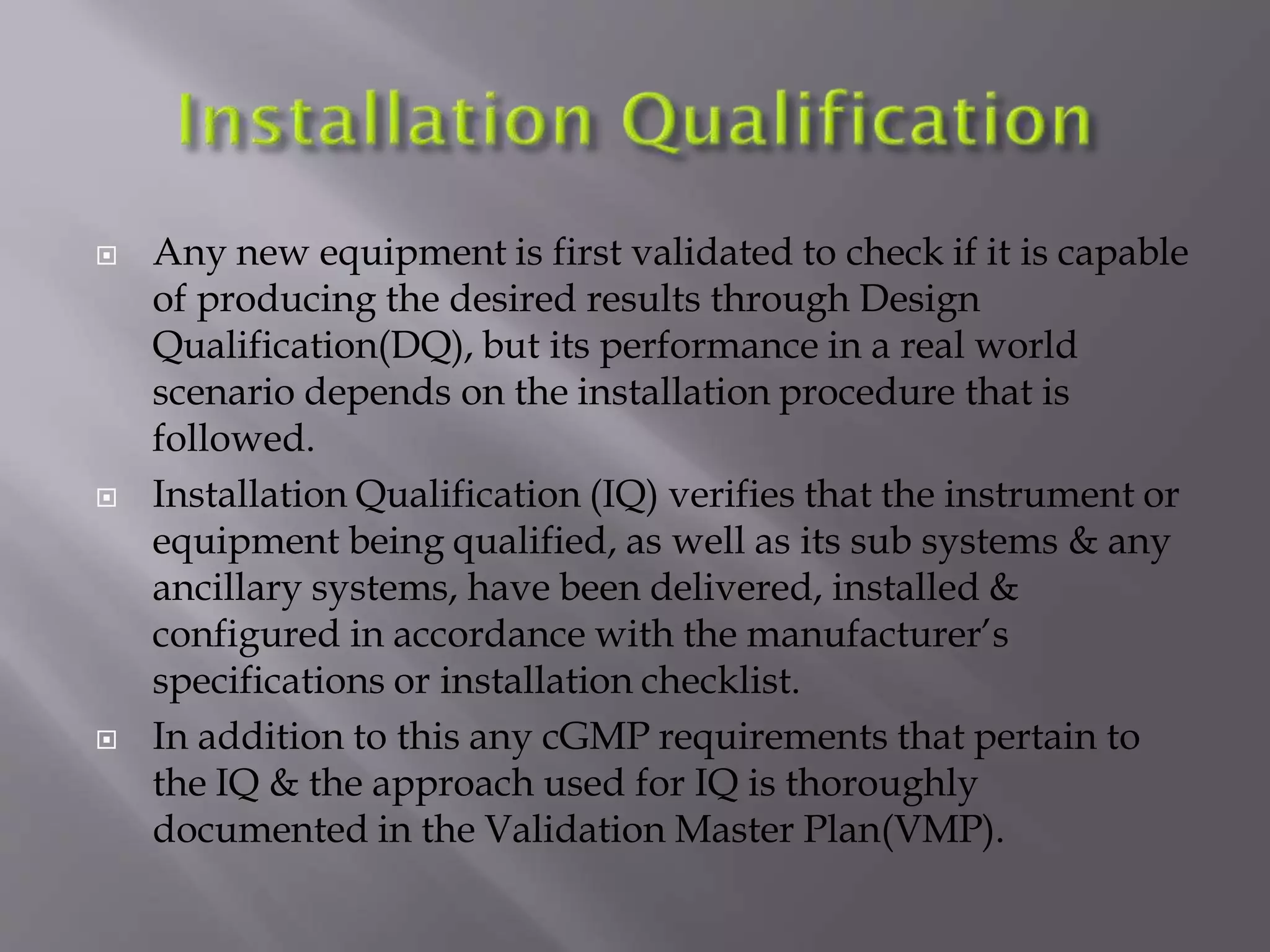 Qualification for validation | PDF