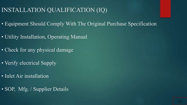 QUALIFICATION OF MANUFACTURING EQUIPMENTS | PPTX