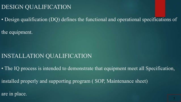 QUALIFICATION OF MANUFACTURING EQUIPMENTS | PPTX