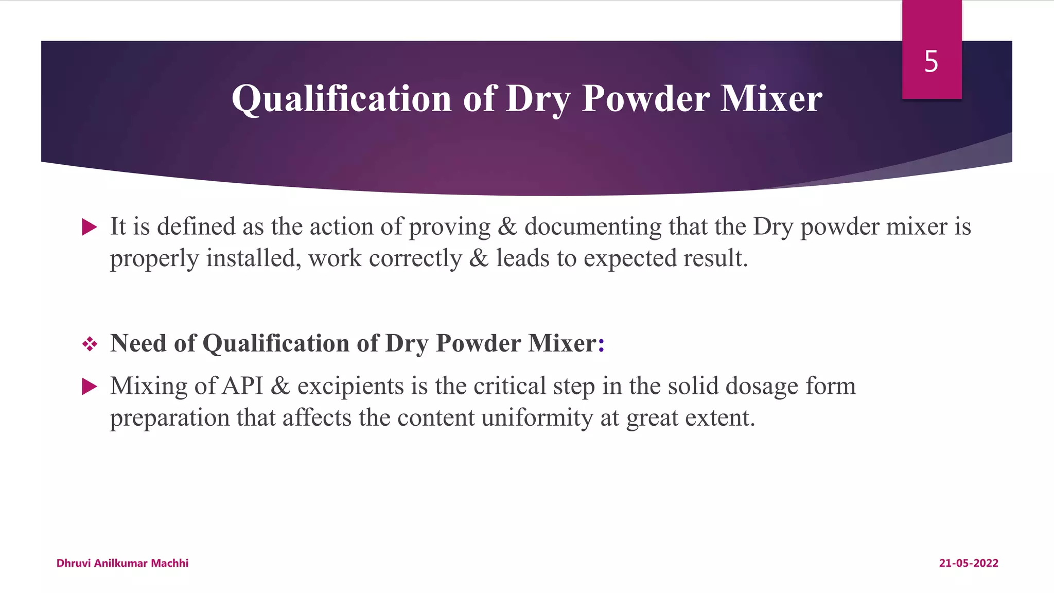 Qualification of Dry Powder Mixer.pptx