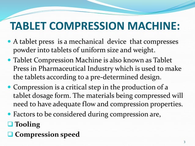 Qualification of tablet compression (machine) & Capsule filling machine ...