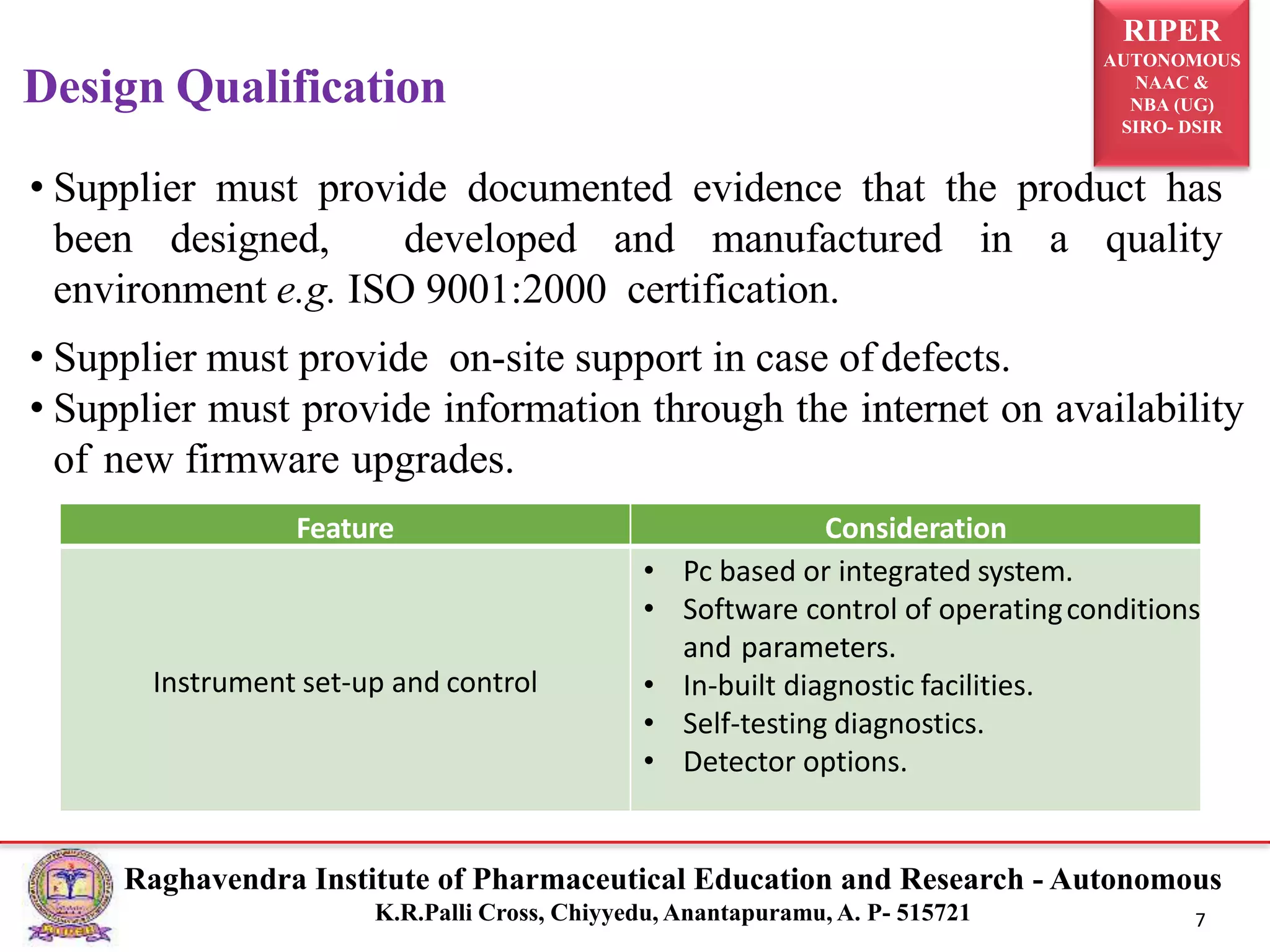 Qualification of UV spectrophotometer | PPTX