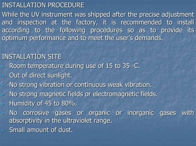 Qualification of UV VISIBLE SPECTROPHOTOMETER | PPSX | Chemistry | Science