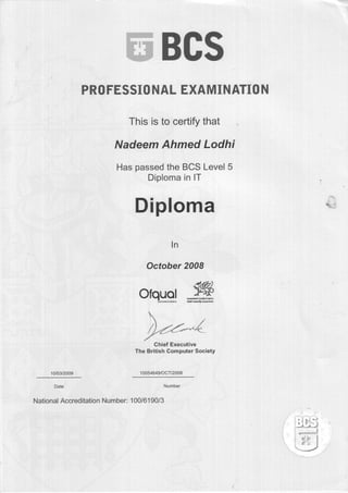 Qualifications - Diploma and Certificates | PDF