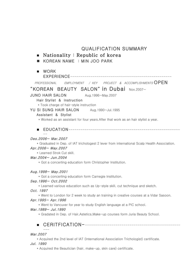 Qualification summary1 | DOC