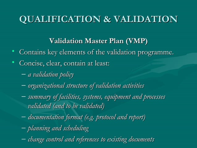 Qualification & Validation | PPT