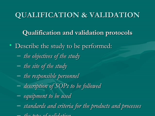 Qualification & Validation | PPT