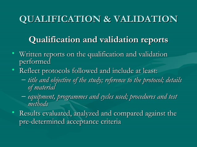 Qualification & Validation | PPT