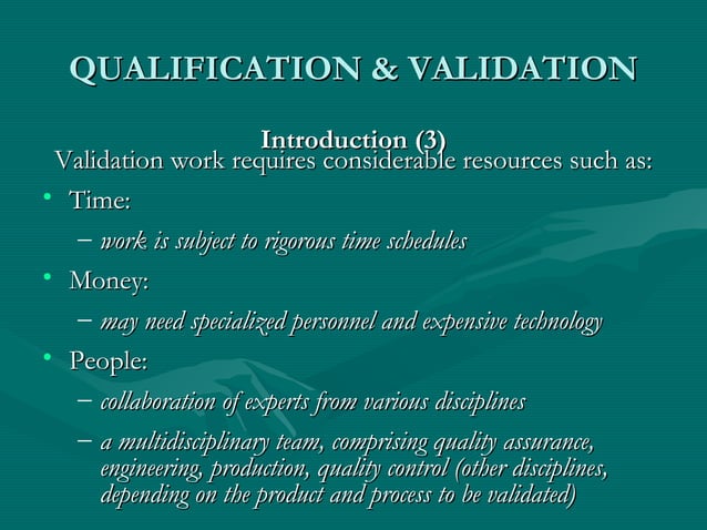 Qualification & Validation | PPT