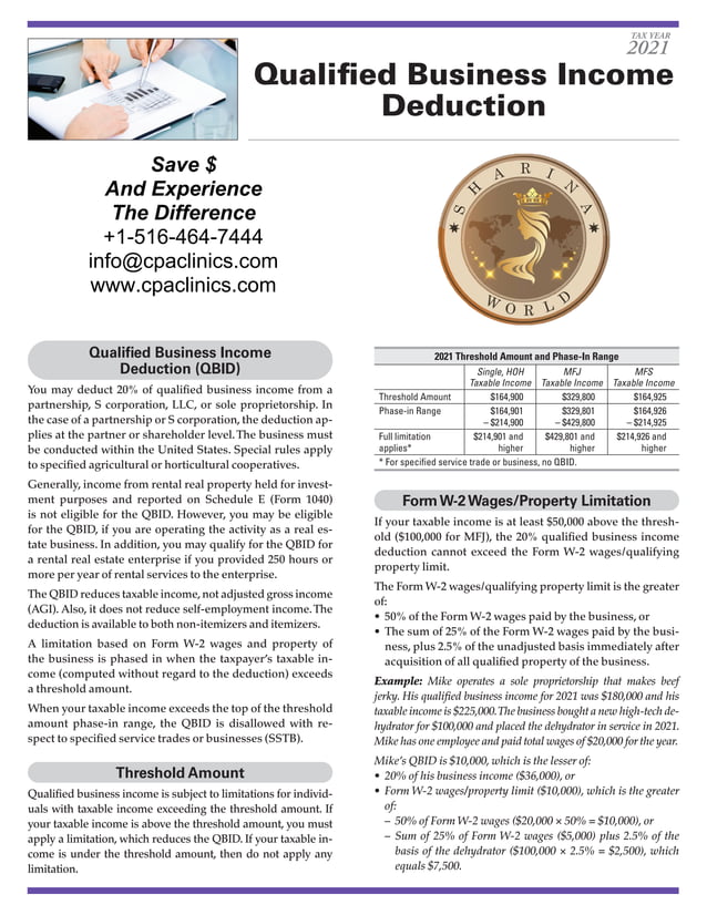 Qualified business income_deduction_2021 | PDF