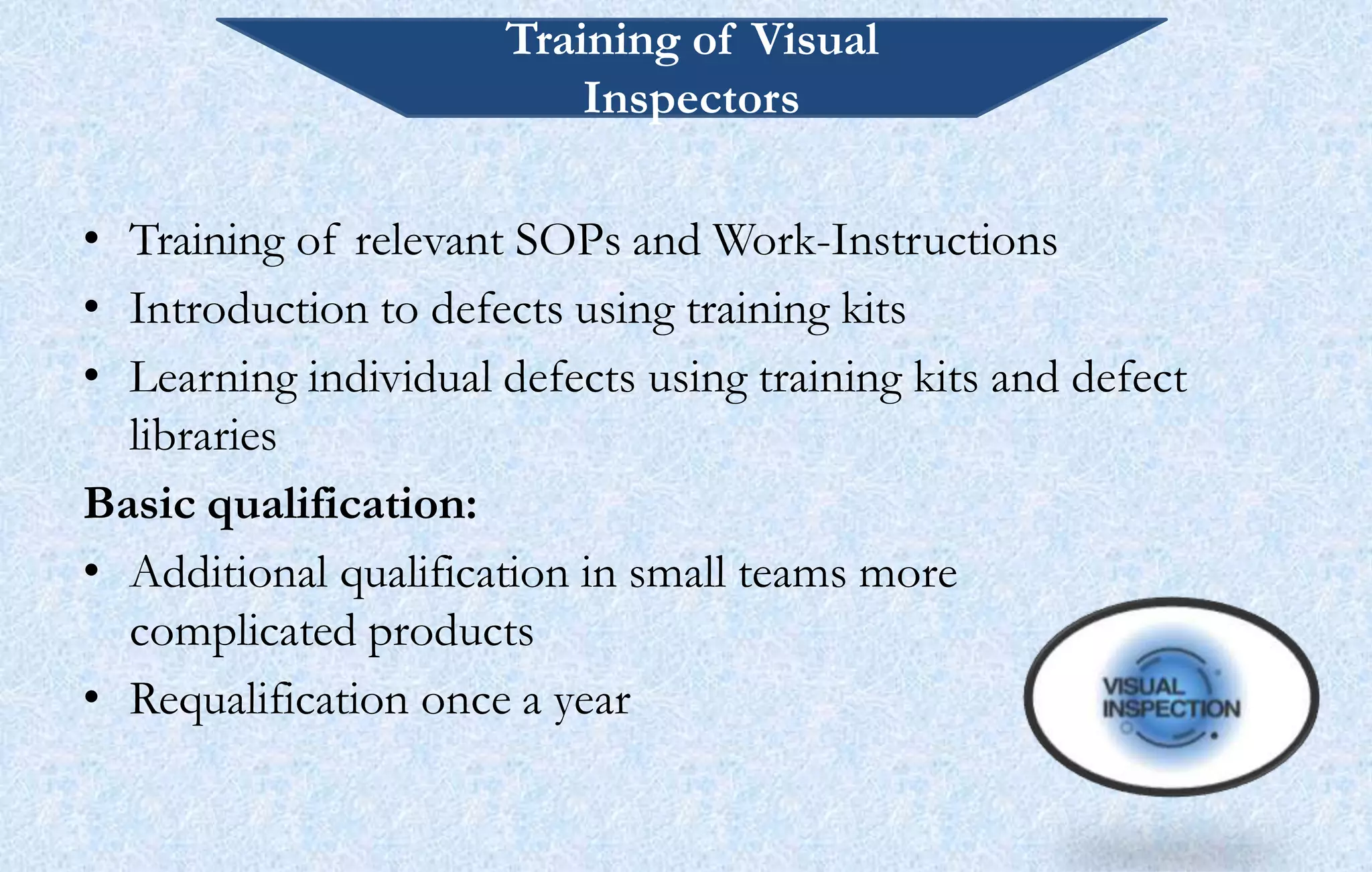 Qualifying visual inspectors | PDF