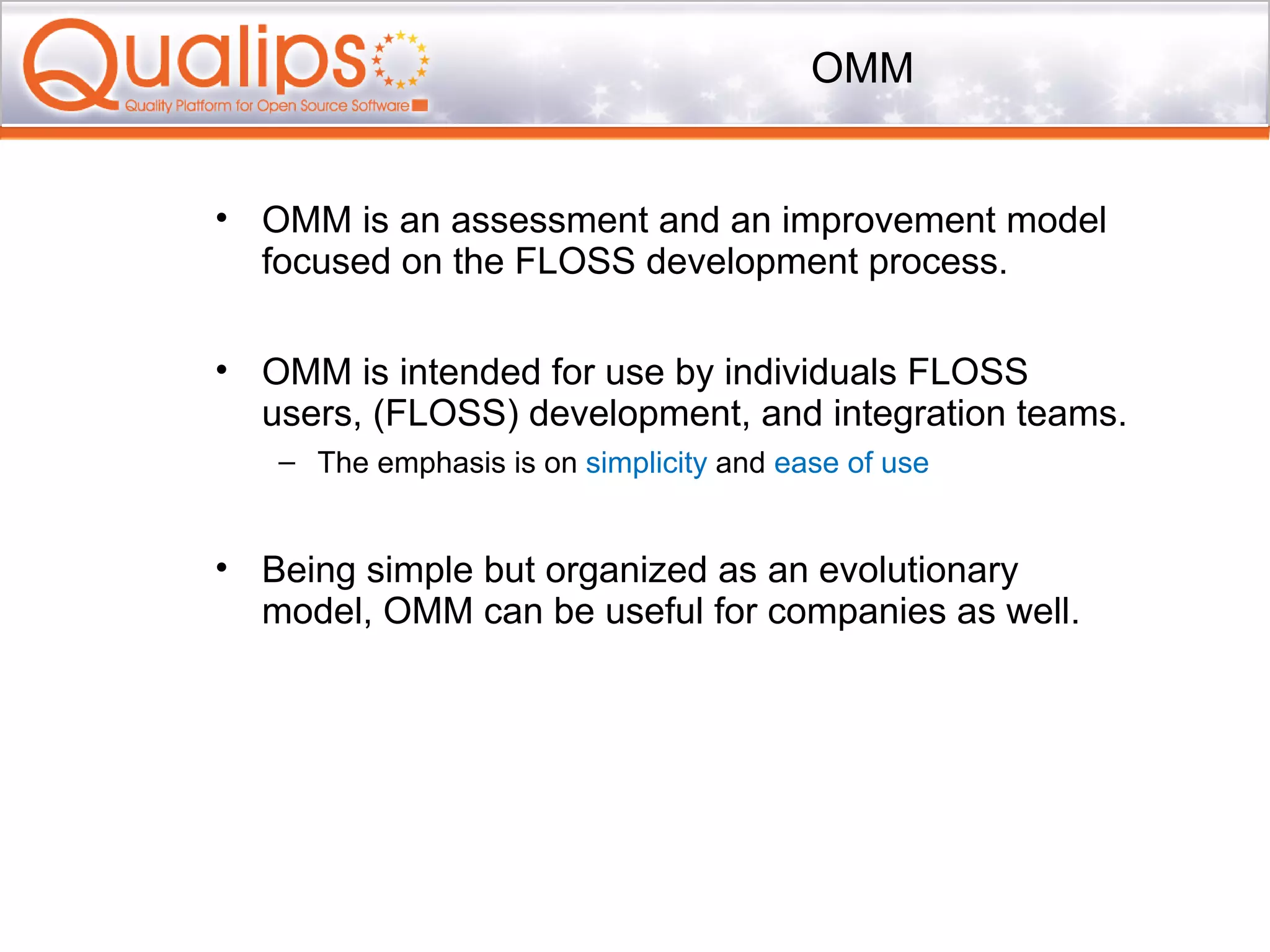 Qualipso Open Maturity Model OW2 Conference Nov10 | PDF