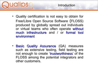 Qualipso Open Maturity Model OW2 Conference Nov10 | PDF