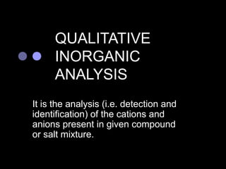 Qualitative analysis of anions | PPT