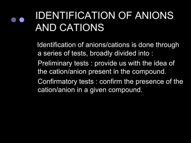 Qualitative analysis of anions | PPT | Chemistry | Science