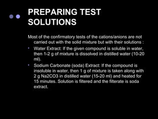 Qualitative analysis of anions | PPT