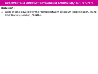 QUALITATIVE ANALYSIS (CONFIRMATORY TEST FOR CATIONS) | PPTX