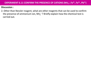 QUALITATIVE ANALYSIS (CONFIRMATORY TEST FOR CATIONS) | PPTX