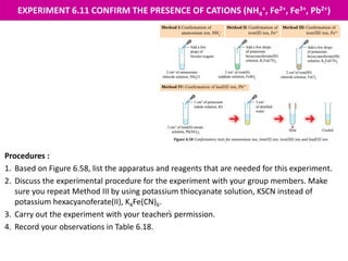 QUALITATIVE ANALYSIS (CONFIRMATORY TEST FOR CATIONS) | PPTX