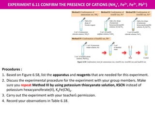 QUALITATIVE ANALYSIS (CONFIRMATORY TEST FOR CATIONS) | PPTX