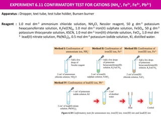 QUALITATIVE ANALYSIS (CONFIRMATORY TEST FOR CATIONS) | PPT