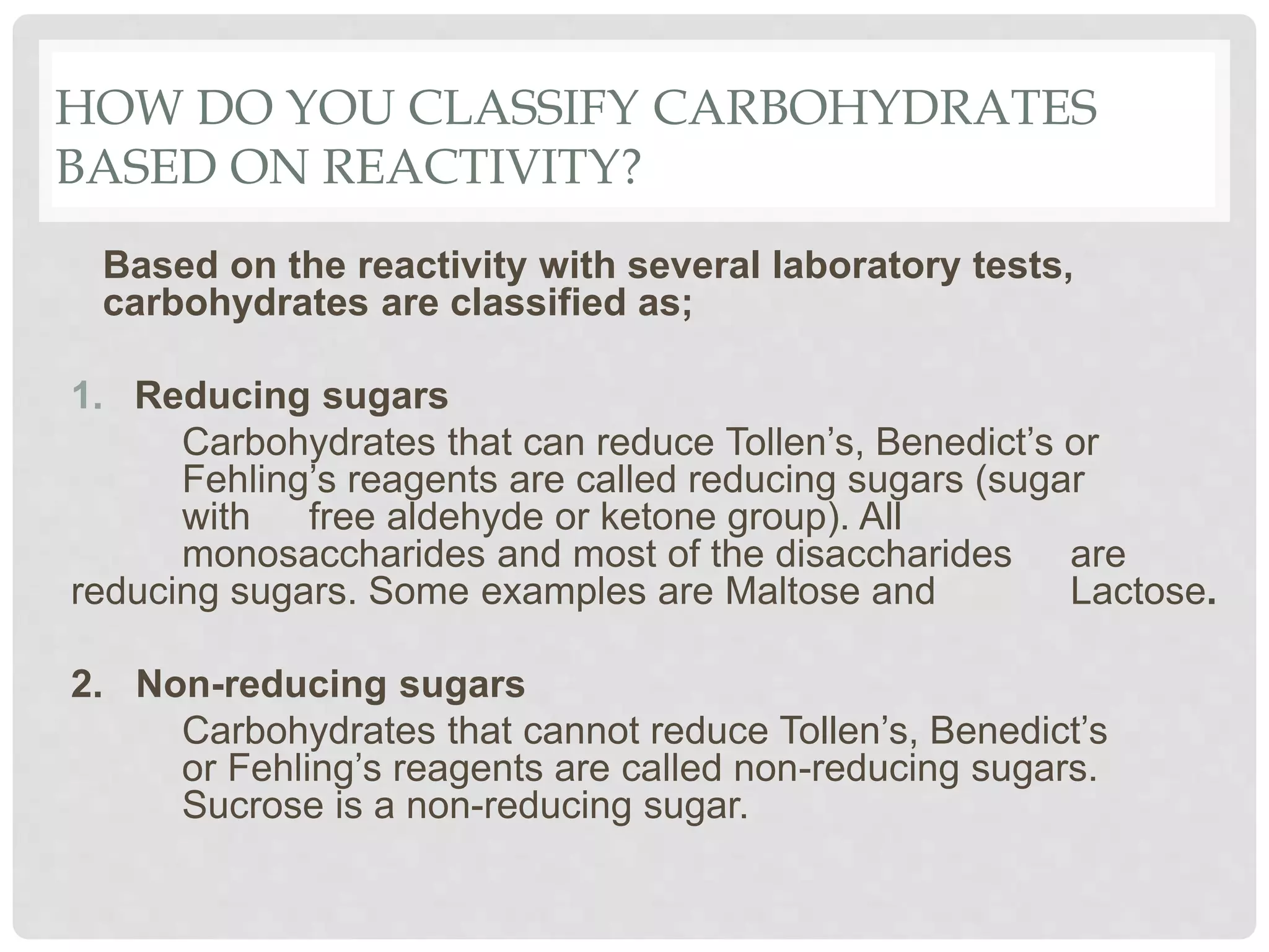 Qualitative analysis of carbohydrates | PPTX