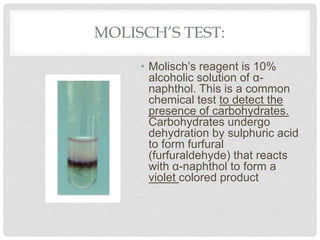Qualitative analysis of carbohydrates | PPTX