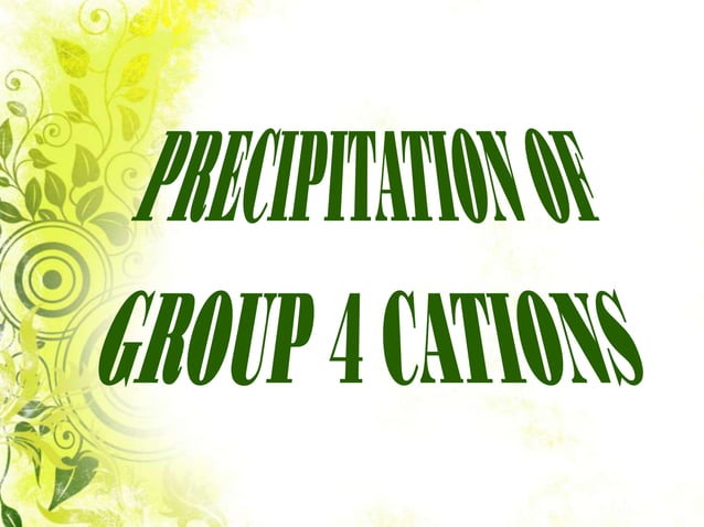 Qualitative analysis of group 4 cations | PPTX