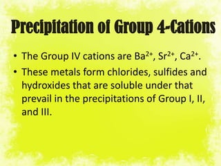 Qualitative analysis of group 4 cations | PPTX