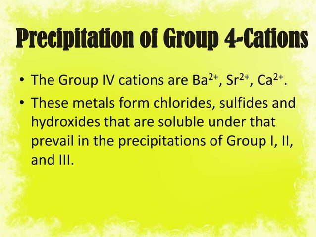 Qualitative analysis of group 4 cations | PPTX